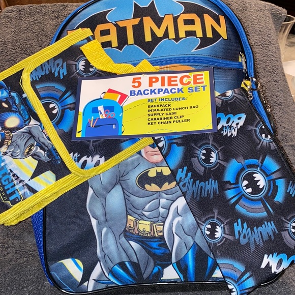 Bioworld | Accessories | Nwt Batman Backpack 5 Piece Set | Poshmark